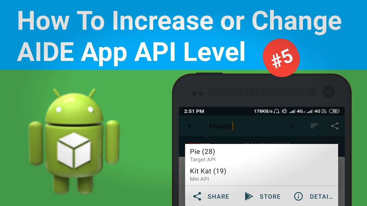 #05-How To Change AIDE-IDE API Level|ए.पी.आई Level कैसे बढ़ाएं ...