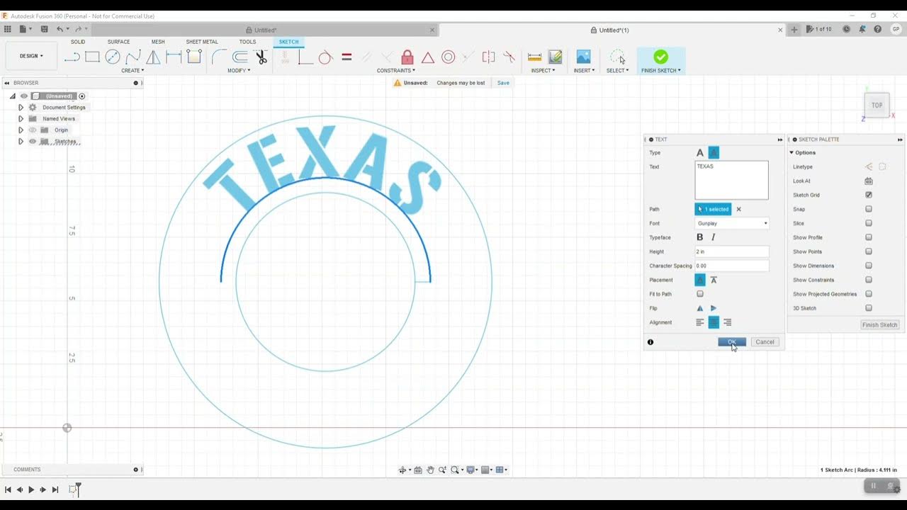 Fusion 360 Quick Tip - How to Create Text on Circle - YouTube