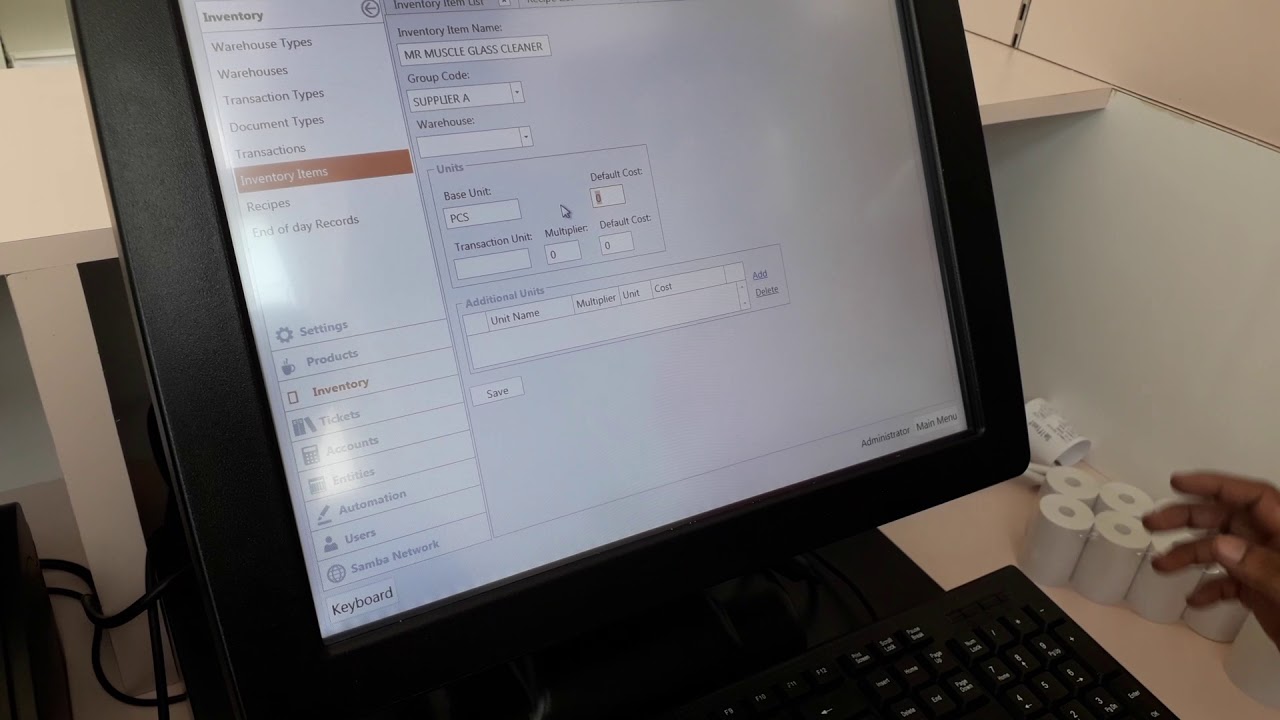 Add Inventory in Samba POS System - YouTube