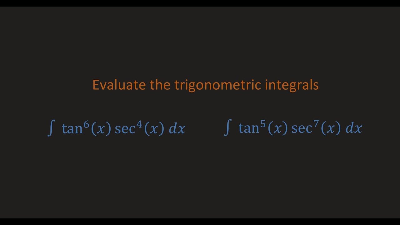tangent secant trigonometric integral - example 1 - YouTube