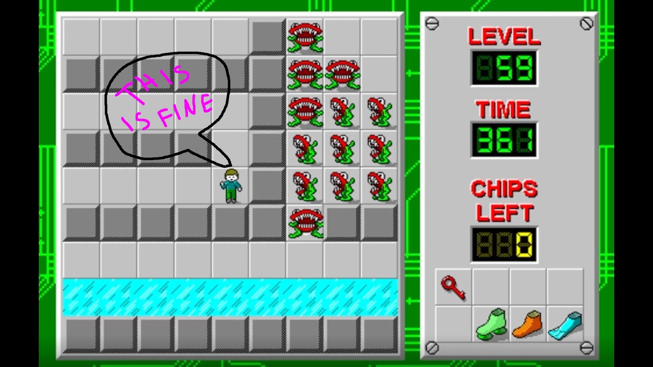 a froggy maze... chips challenge levels 56-59 - YouTube