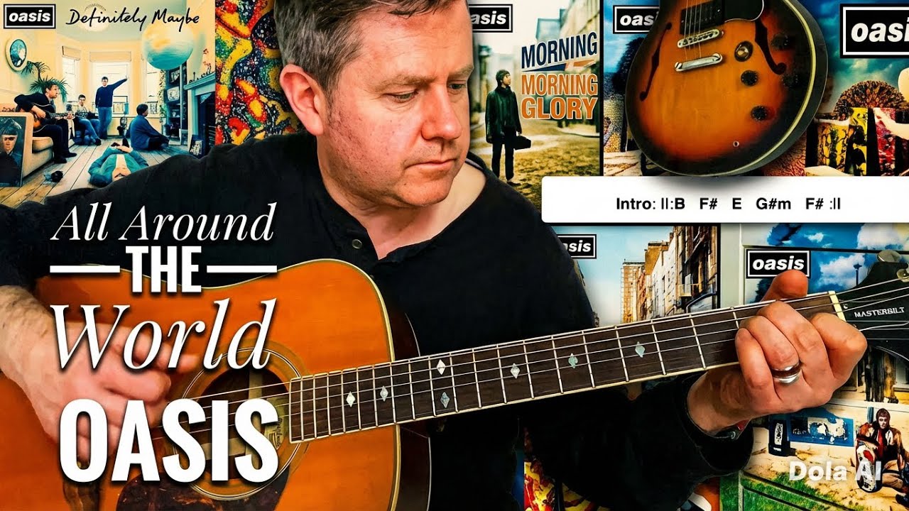 All Around The World - Oasis Acoustic Guitar Lesson - YouTube