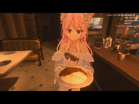 Shy Catgirl brings you food