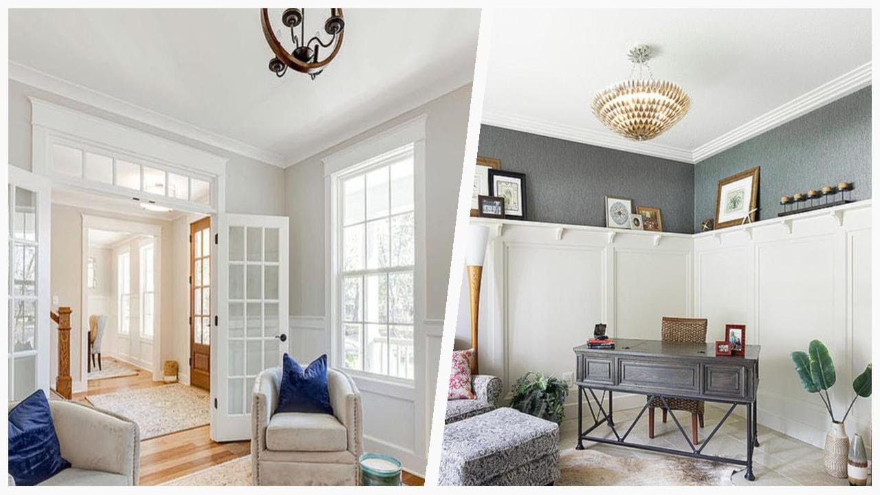 75 White Wainscoting Home Office Design Ideas You'll Love ☆ - YouTube
