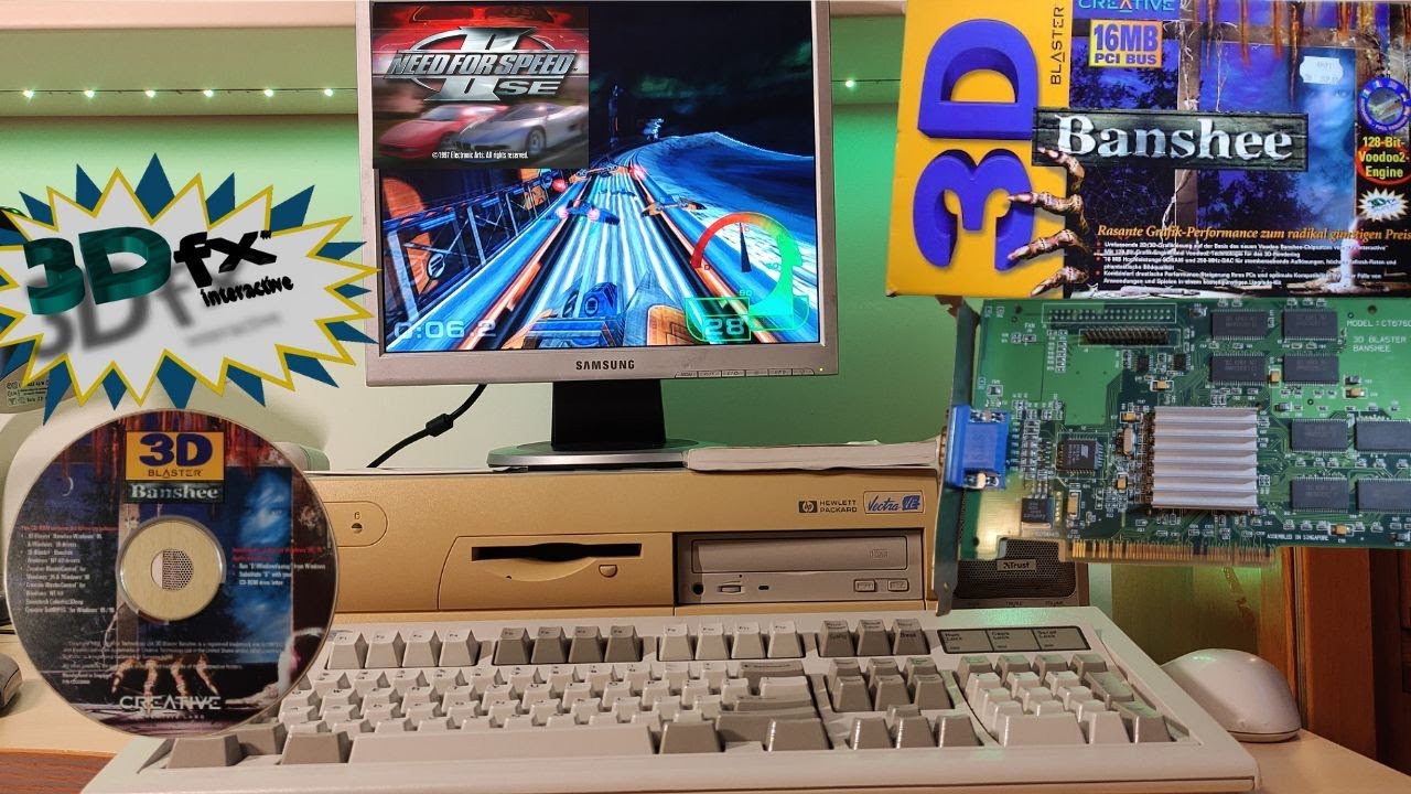 Testing my Creative 3D Blaster BANSHEE PCI - YouTube