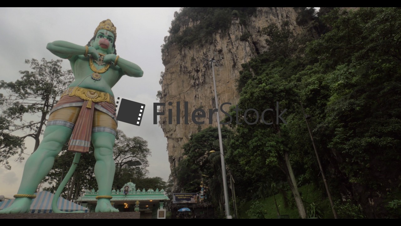 Statue and temple dedicated Lord Hanuman in Batu Caves, Malaysia - YouTube
