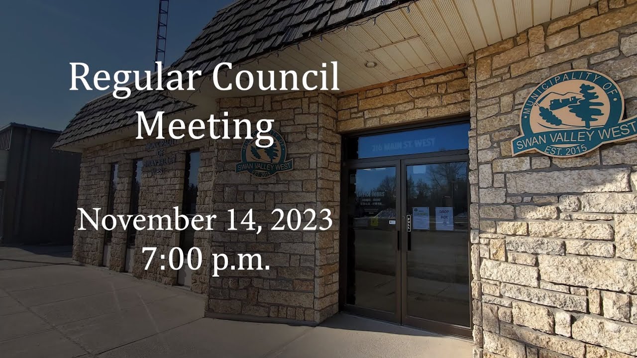 Municipality of Swan Valley West Council Meeting - November 14, 2023 ...