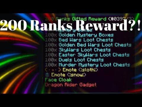 Minecraft Hypixel Opening 200 Ranks Gifted Reward! - YouTube