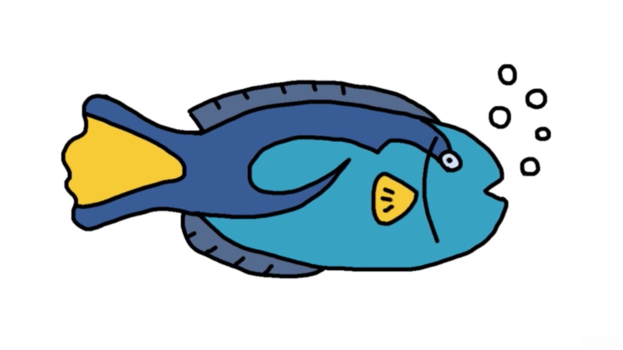 Cara Menggambar Ikan Blue Tang Langkah demi Langkah | How to Draw a ...