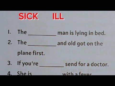 English Grammar Exercise - ILL | SICK | when do you use it? - YouTube