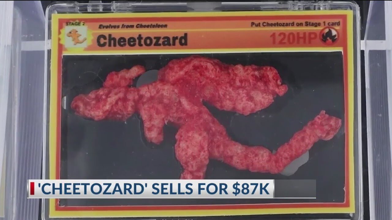 Pokémon-shaped Cheeto, ‘Cheetozard,’ sells at auction for $87,840 - YouTube