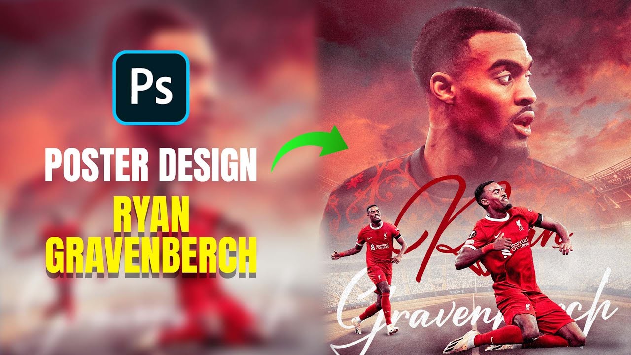 Photoshop Tutorial Membuat Desain Poster Ryan Gravenberch - YouTube