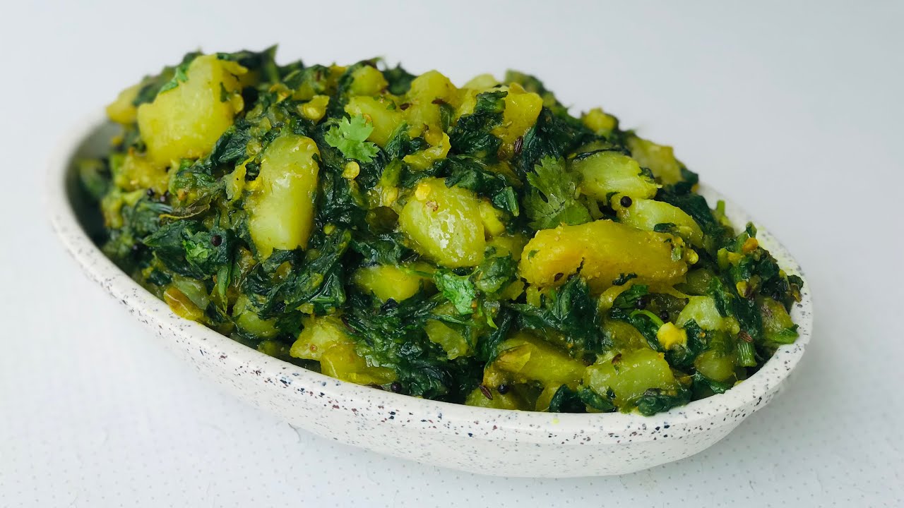 Aloo Palak fry Recipe | Potato Spinach Stir fry | Potato Spinach Sabzi ...