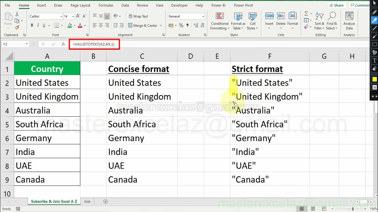 Valuetotext formula in excel | Concise & Strict format - YouTube