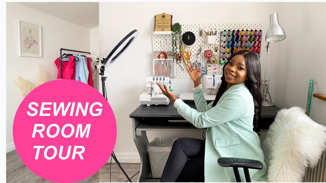 SEWING ROOM TOUR | MINIMALIST SEWING ROOM | SEWING ROOM ORGANISZATION ...