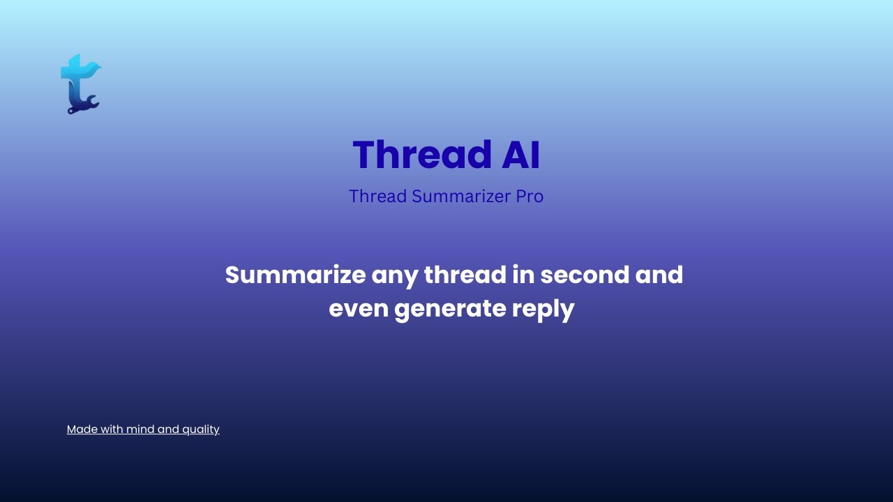 ThreadAi Tool Showcase Video - YouTube