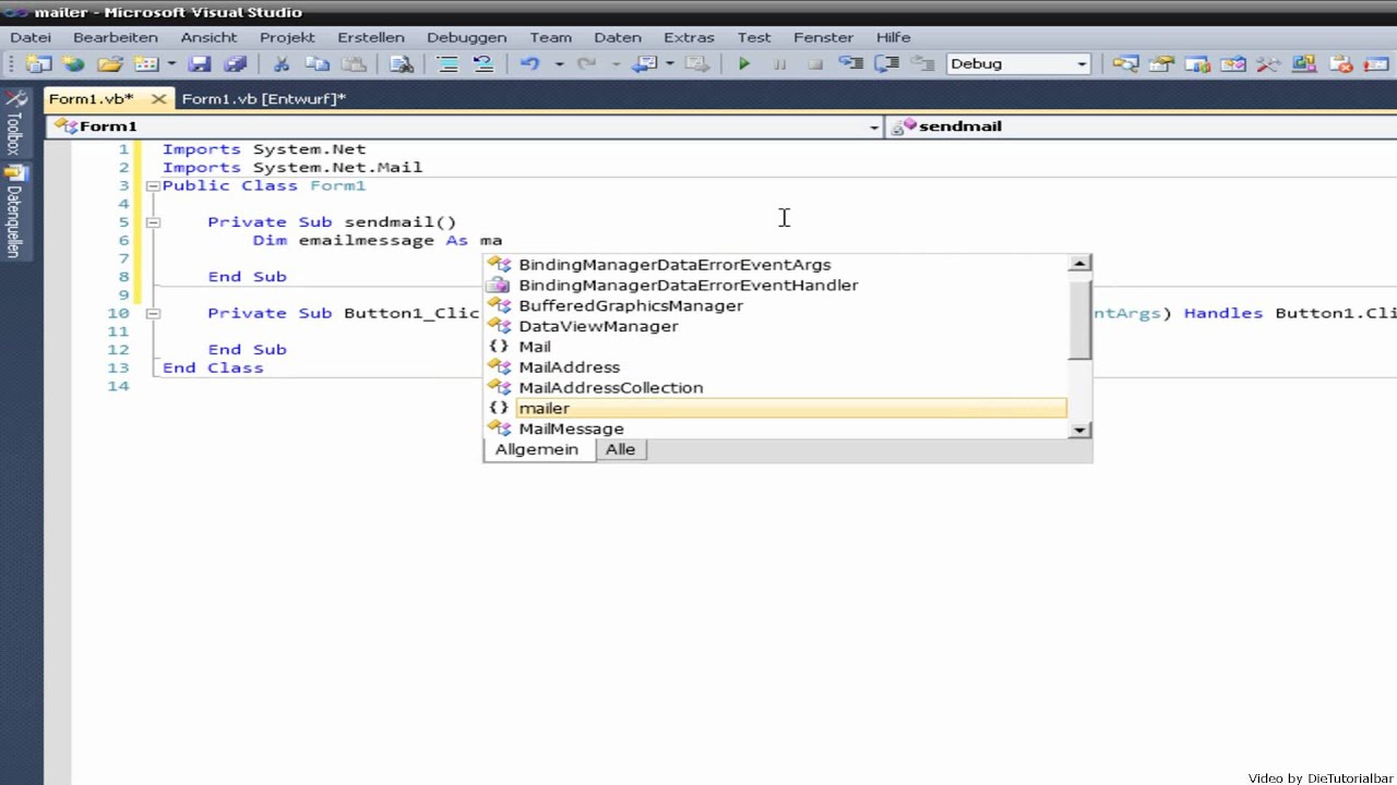 Visual Basic: Emails verschicken - YouTube