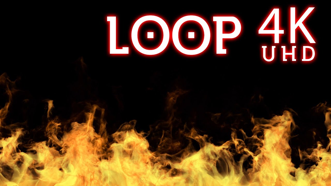 4K Fire Flame Loop with Black Background - YouTube