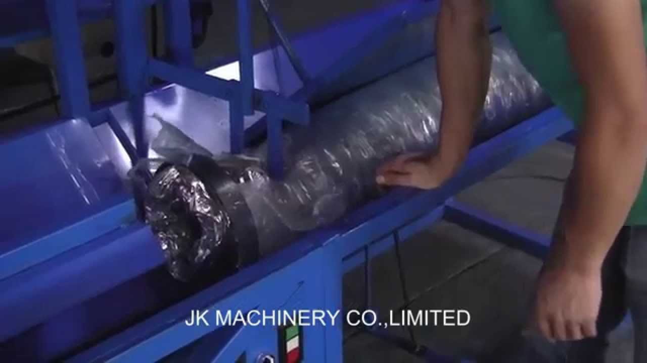 Insulation flexible duct boxing machine - YouTube