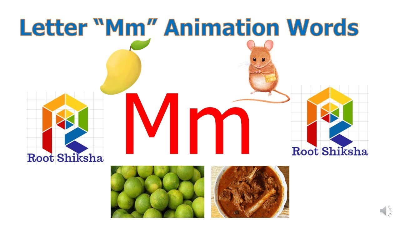 Words that start with letter M | learn Alphabet with animation objects ...