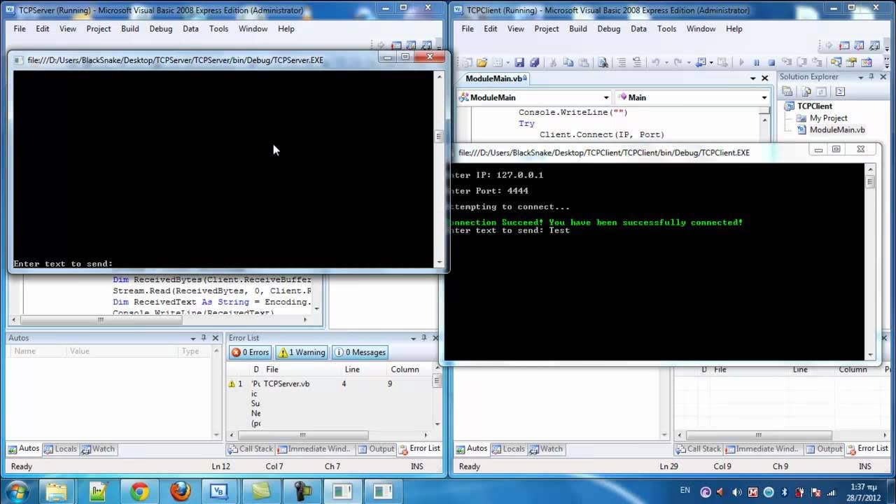 TCPClient and TCPServer Reading Stream Problem - YouTube