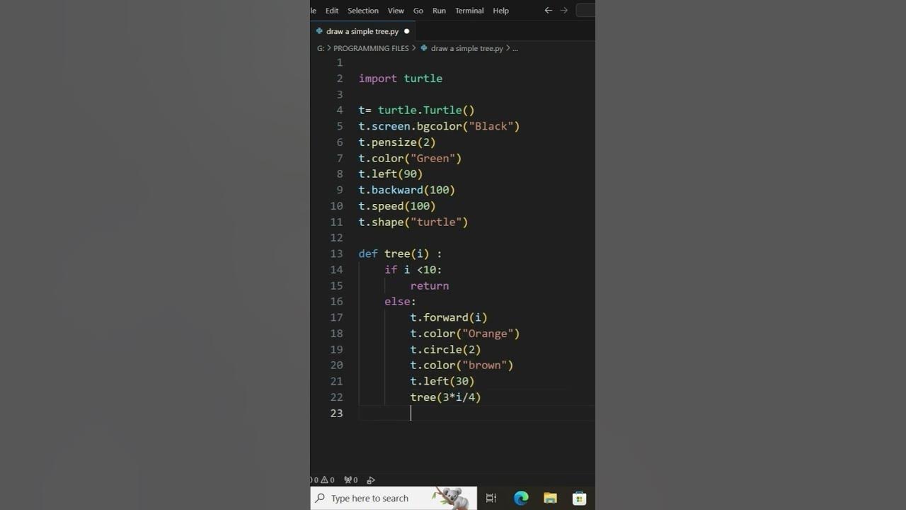 Tree Design With Python Python Coding Programming Pythonforbeginners Shortvideo بايثون