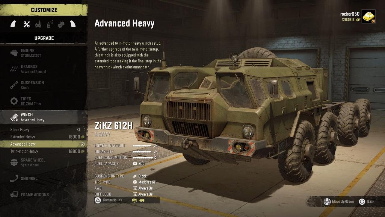 Snowrunner Ps5 New ZiKZ 612h Mastodon customisation - YouTube
