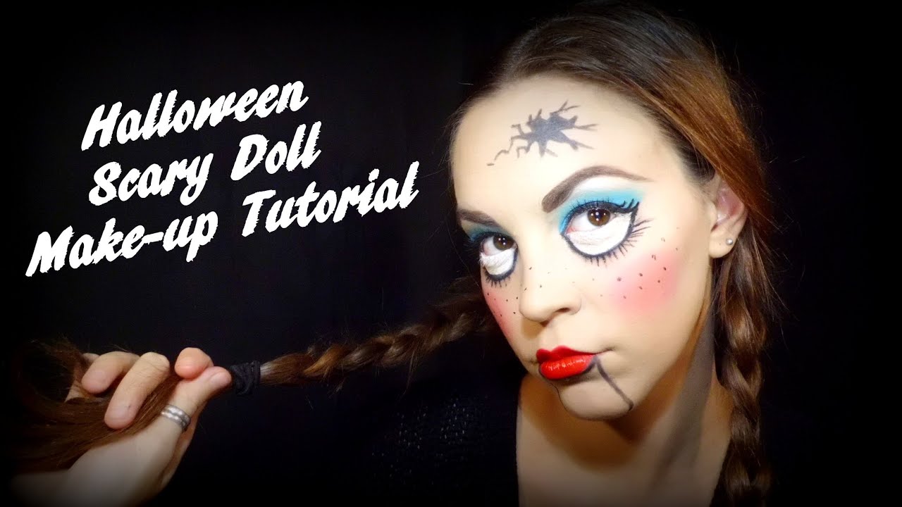 Tutorial: Halloween SCARY DOLL make-up! - YouTube