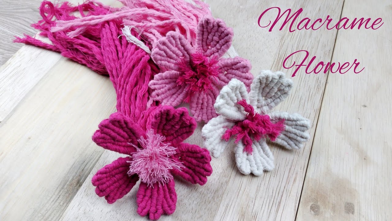 Tutorial Macrame Flower For Beginner | Type 3 @macramekreasierny - YouTube
