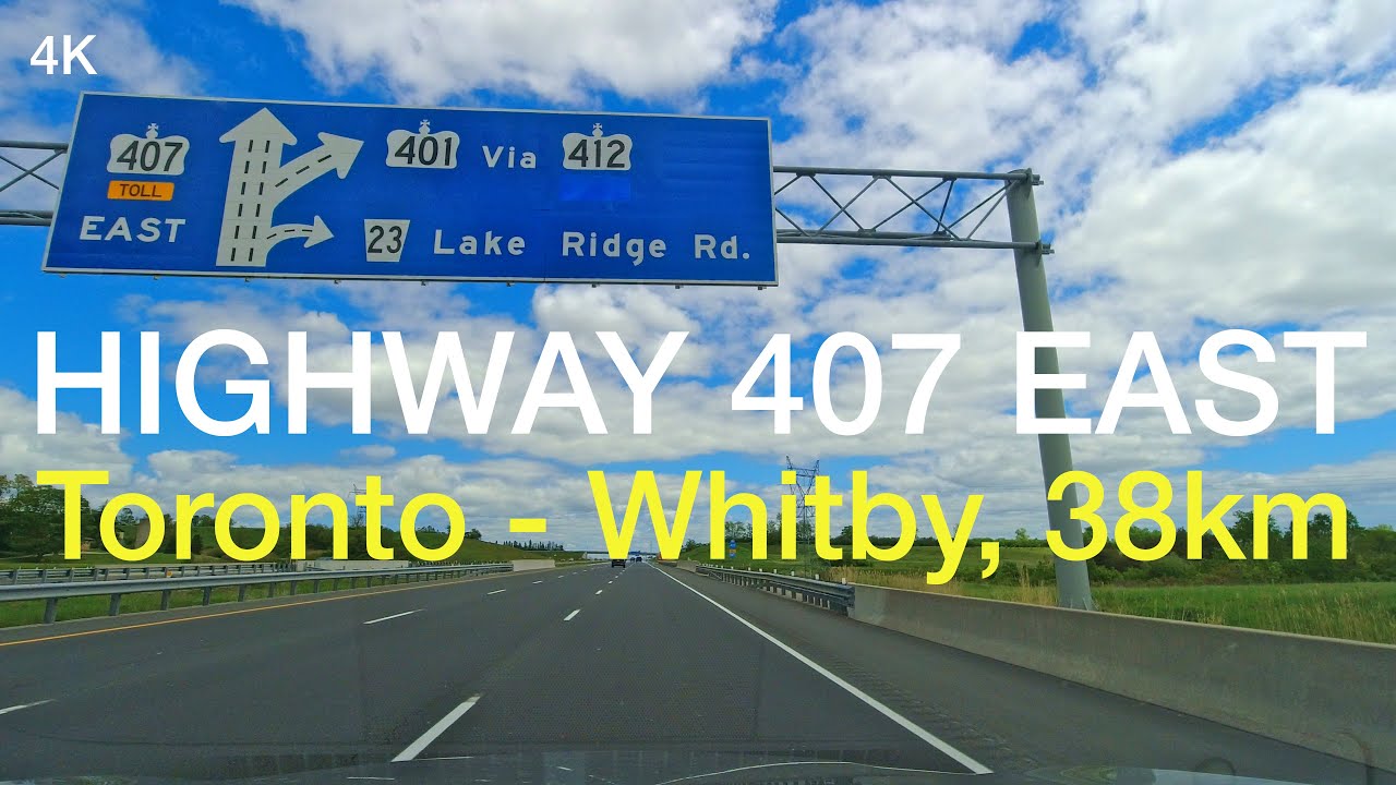 Highway 407 East from Yonge St, Toronto to Highway 412, Whitby Ontario ...