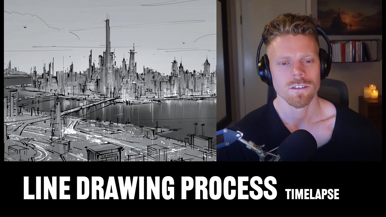 Line Drawing Process Timelapse - YouTube