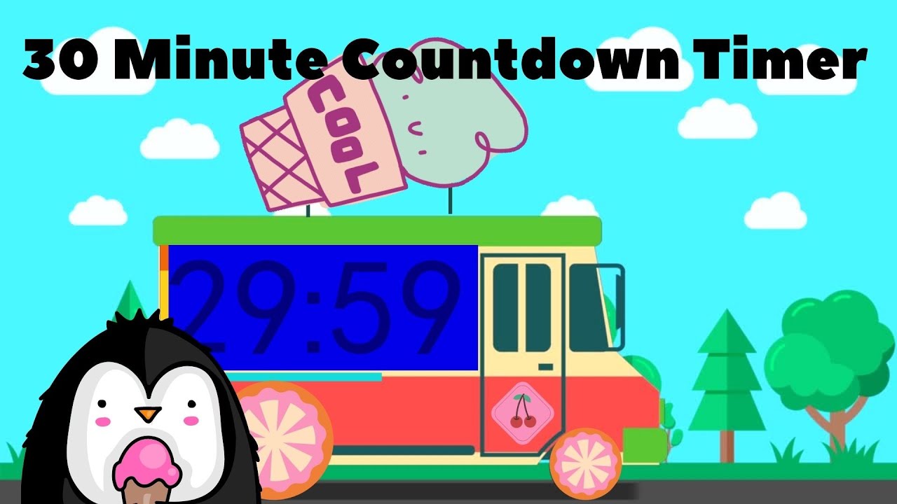 Happy! 30 Minute Ice Cream Truck Countdown Timer with Music, Alarm and ...