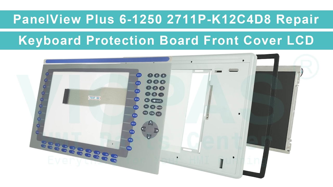 2711P-K12C4D8 PanelView Plus 6 1250 Keyboard Membrane Protection Board ...