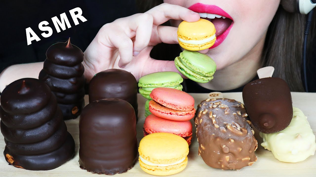 MOST POPULAR FOOD FOR ASMR | CHOCOLATE MARSHMALLOWS, MACARON, MAGNUM ...