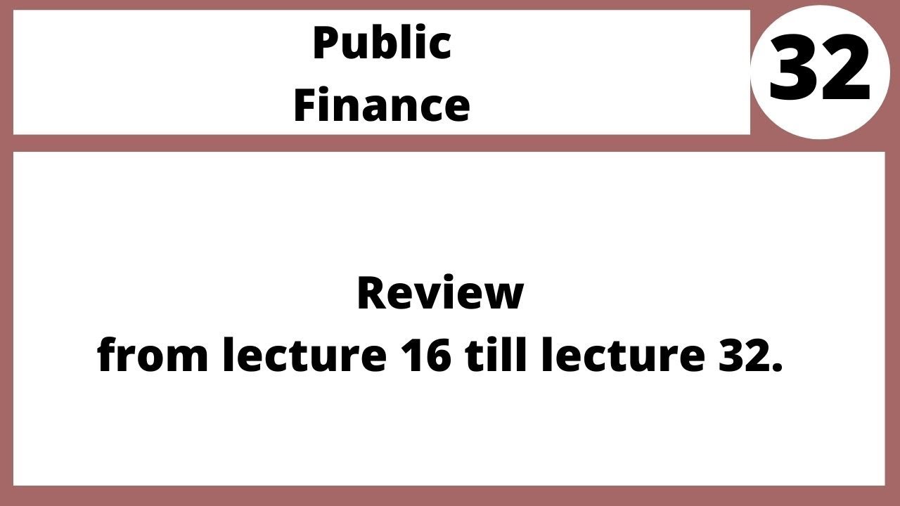 Components of Public Finance MPA405 LECTURE 32 - YouTube