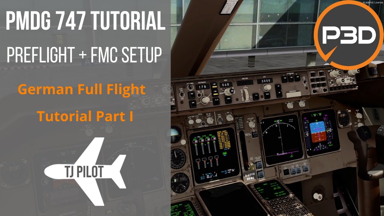 Full Flight Tutorial | Prepar3D PMDG 747 | Cockpit Preparation & FMC ...