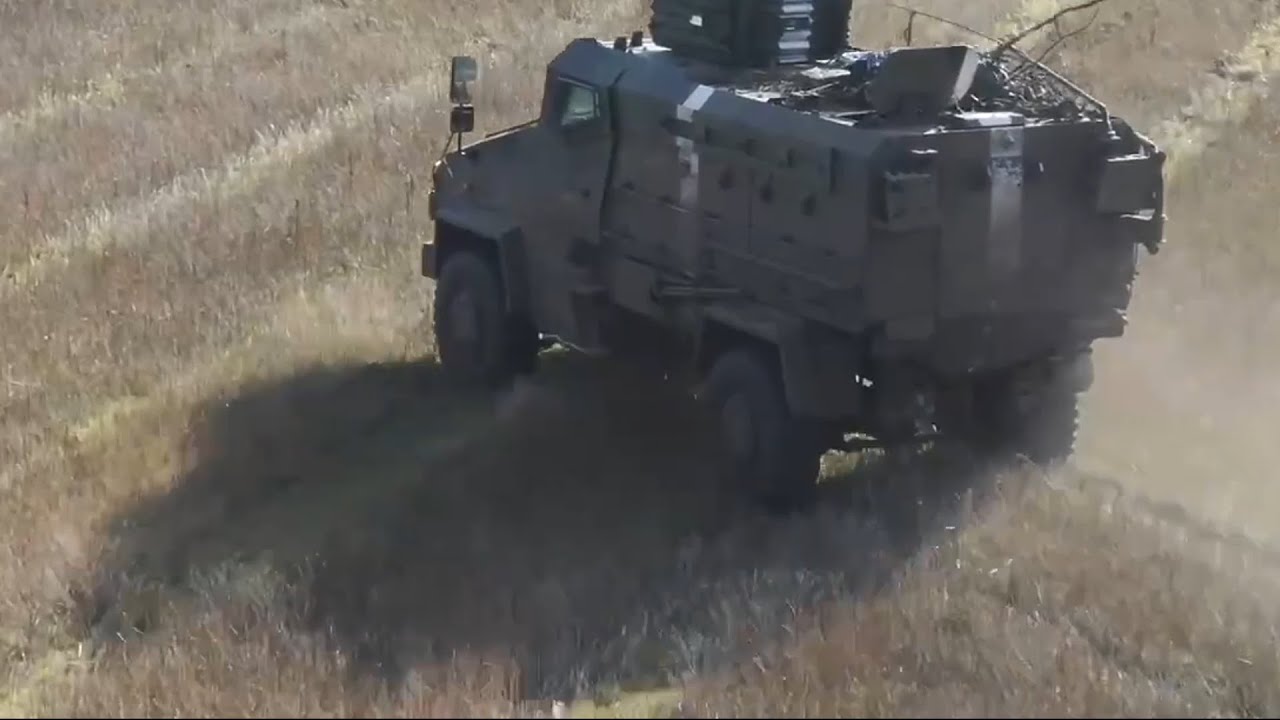 Kirpi Hitting a mine by a Ukrainian Kirpi armored vehicle - YouTube