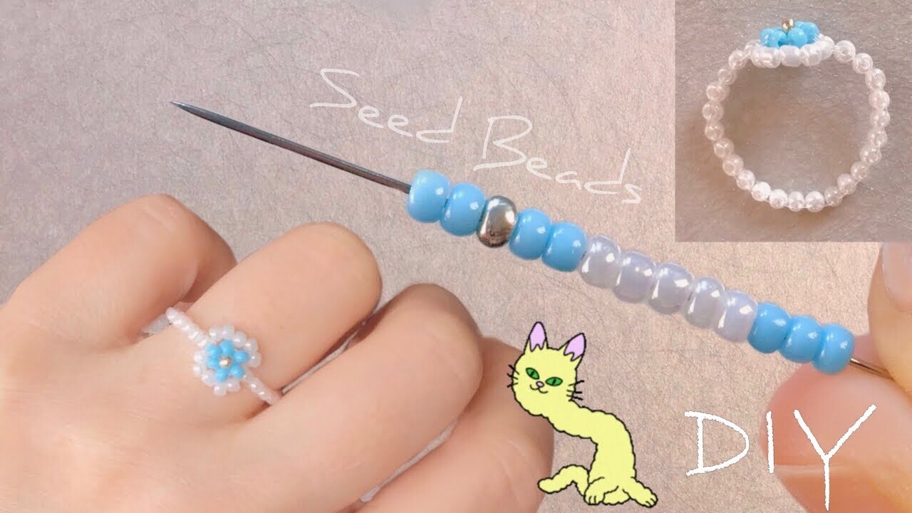 Seed Bead Daisy Ring Tutorial: Easy Beaded Daisy Ring - YouTube