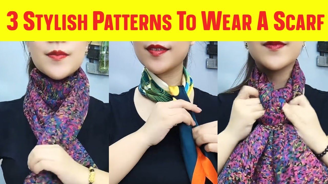 3 Different Cool Silk Scarf Tie Methods | Ways to wear a scarf? P070423 ...