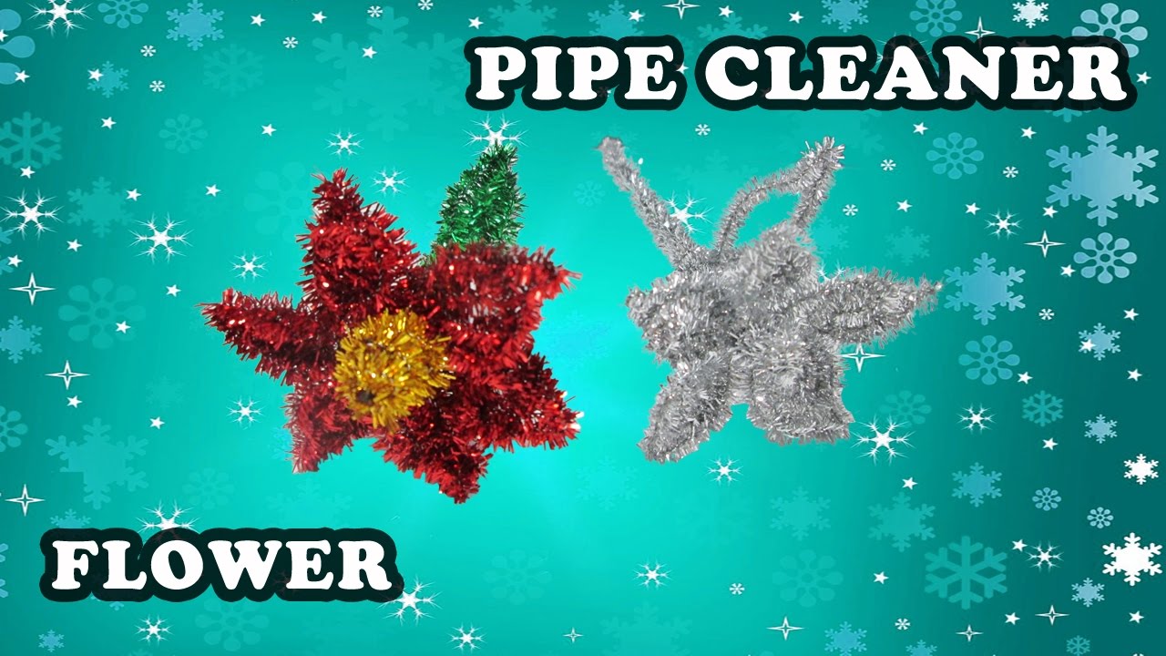 How to make a Poinsettia flower with pipe cleaners- Easy Christmas ...