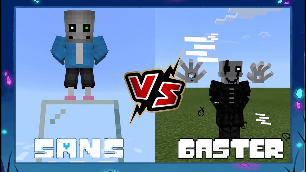 Sans VS W.D Gaster (Is Gaster STRONGER than SANS?) Minecraft PE - YouTube