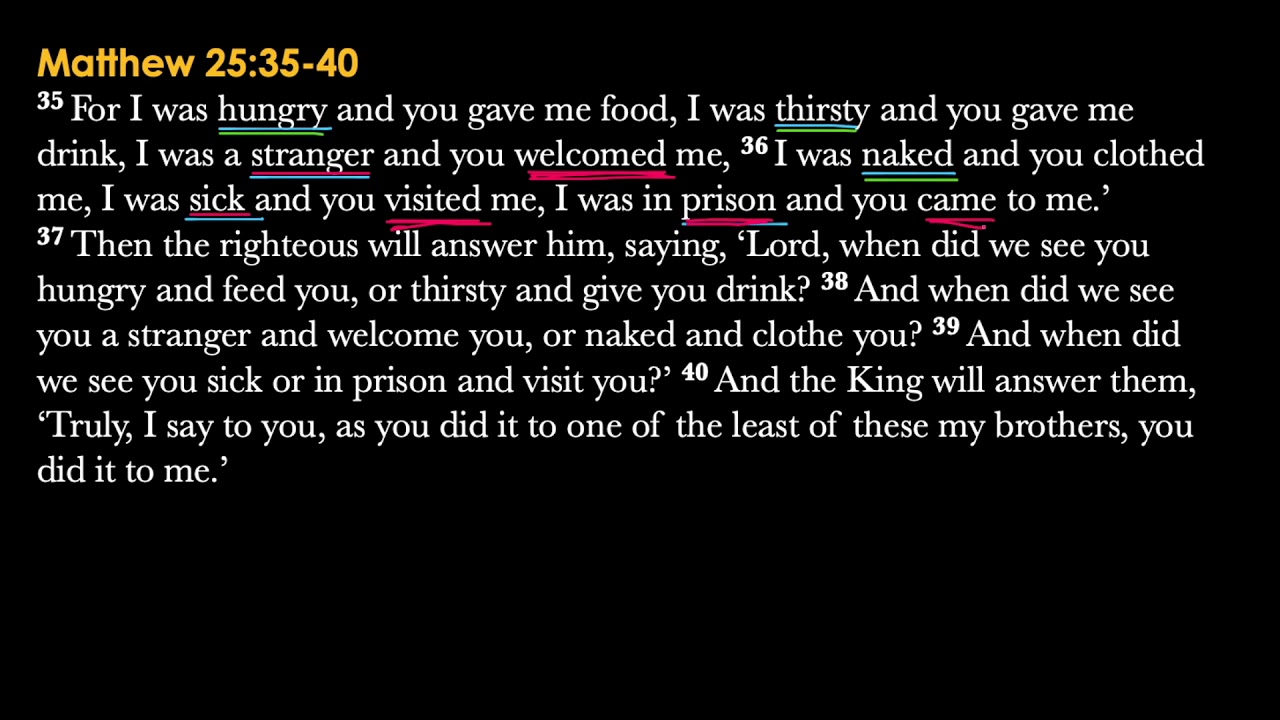 Matthew 25:35-40 - YouTube
