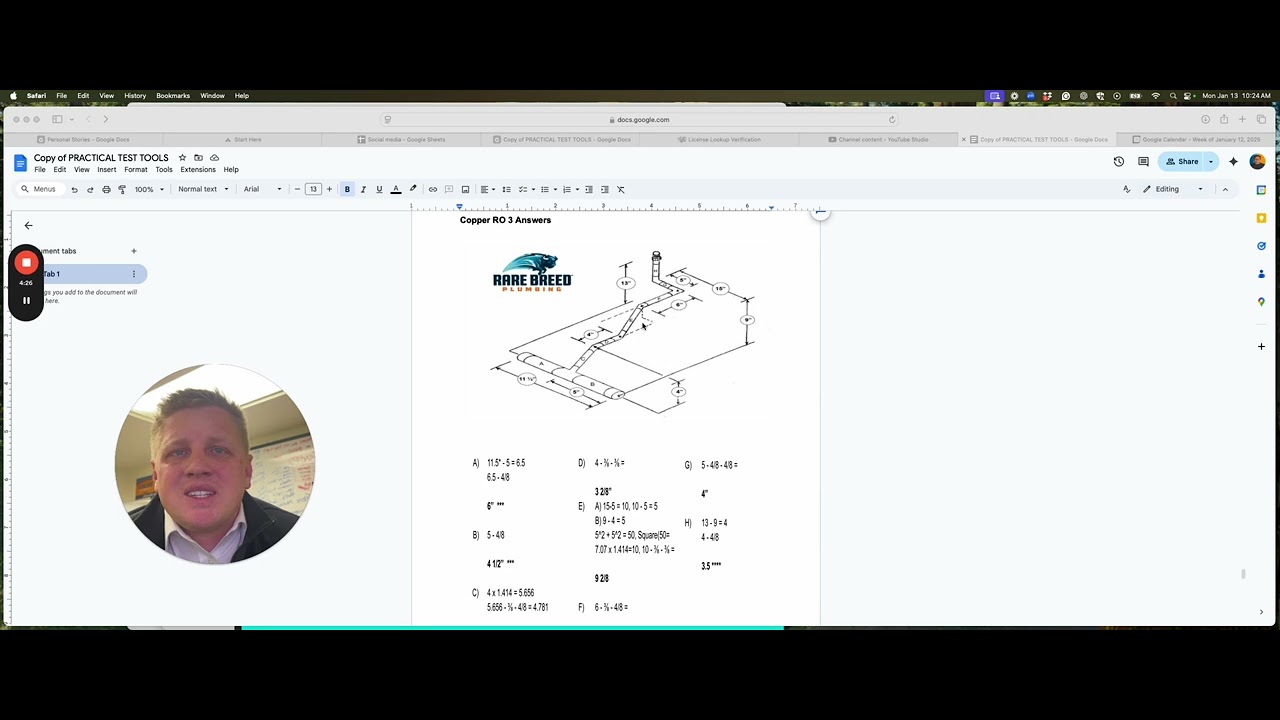 Utah Journeyman Plumbing Practical: Copper Rolling Offset Project #3 ...