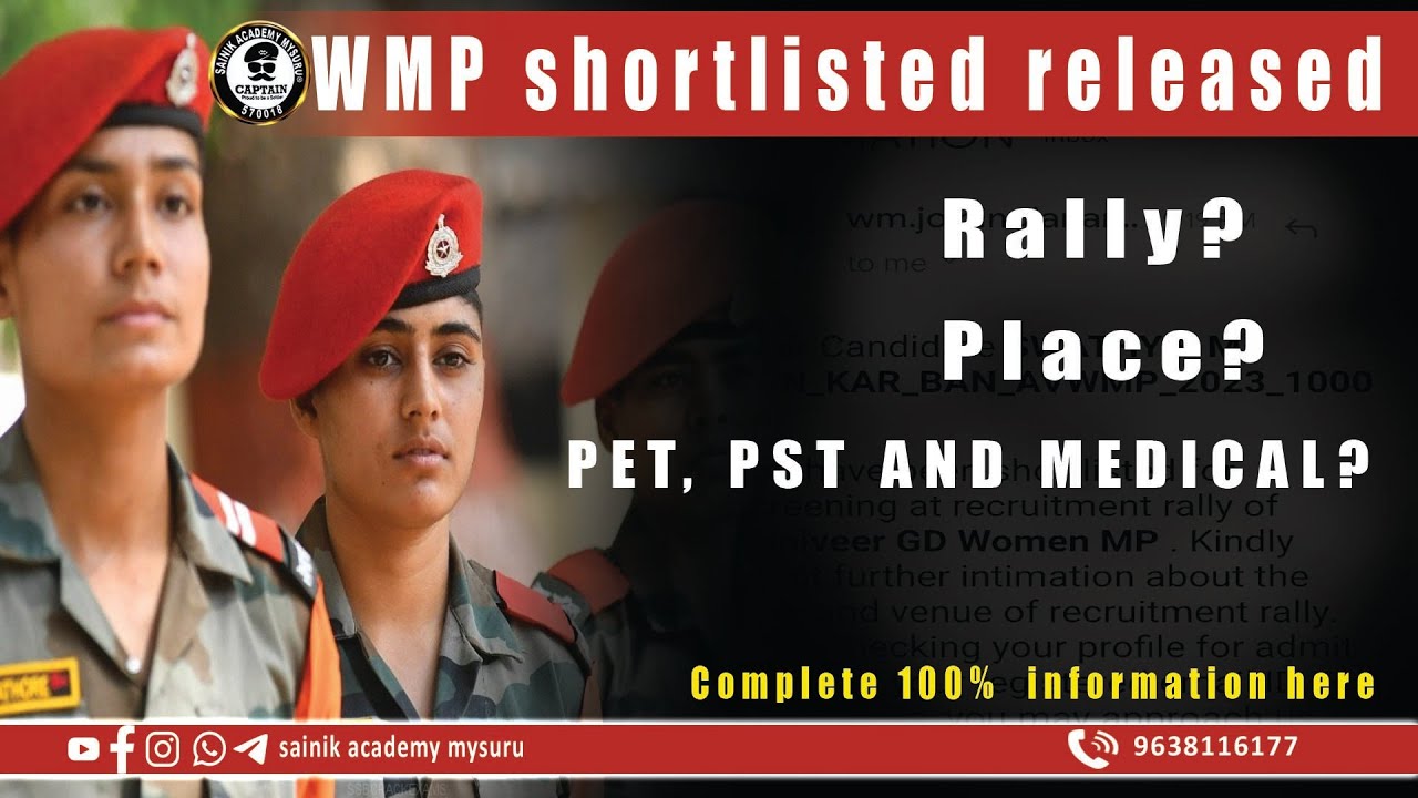 WMP shortlisted released👮🏻‍♀️ Rally? Place? PET, PST AND MEDICAL ...