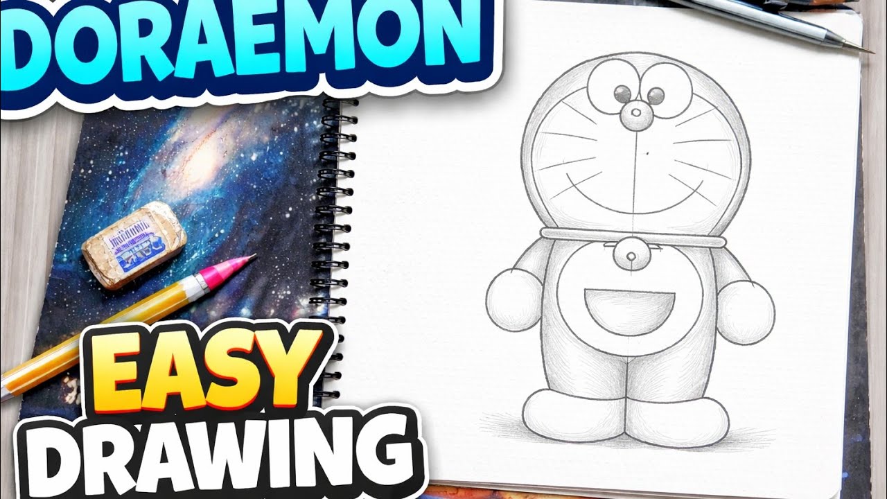 Doraemon Drawing 😍 | Simple Pencil Sketch ️ | Easy Drawing for ...