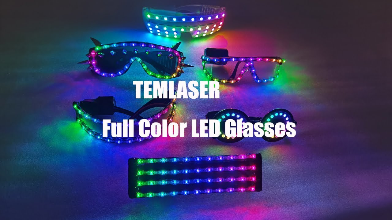 Full color remote control Burst Flashing LED Glow Glasses LED Glasses ...