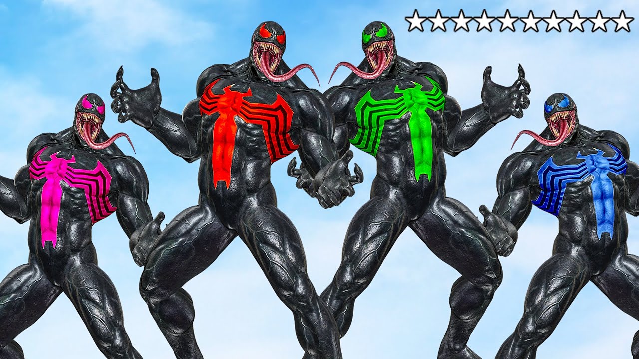 Red Venom Green Venom Blue Venom Pink Venom Yellow Venom Vs Police ...
