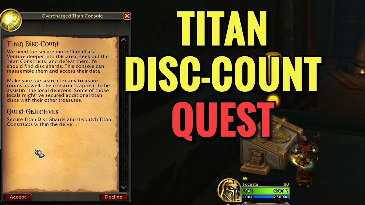 Titan Disc Count Quest (WoW TWW) - YouTube