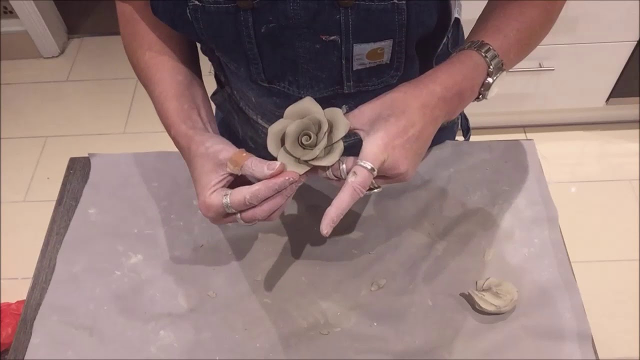 Making a Rose out of Clay - YouTube