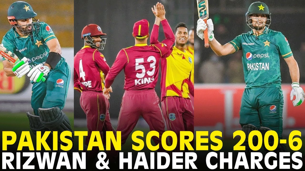 Pakistan Scores 200-6 on Scoreboard vs Windies | Mohammad Rizwan ...